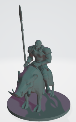 Half Orc Barbarian riding Boar | Cade's Dice & Decanters