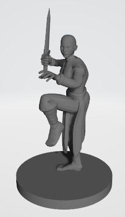 Human Female Monk Bald Short Sword | Cade's Dice & Decanters